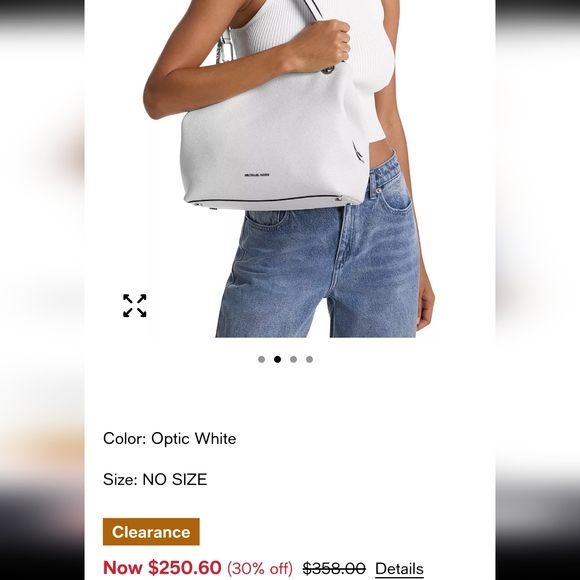 Michael Kors | Bags | Michael Kors Light Gray Shoulder Bag | Poshmark